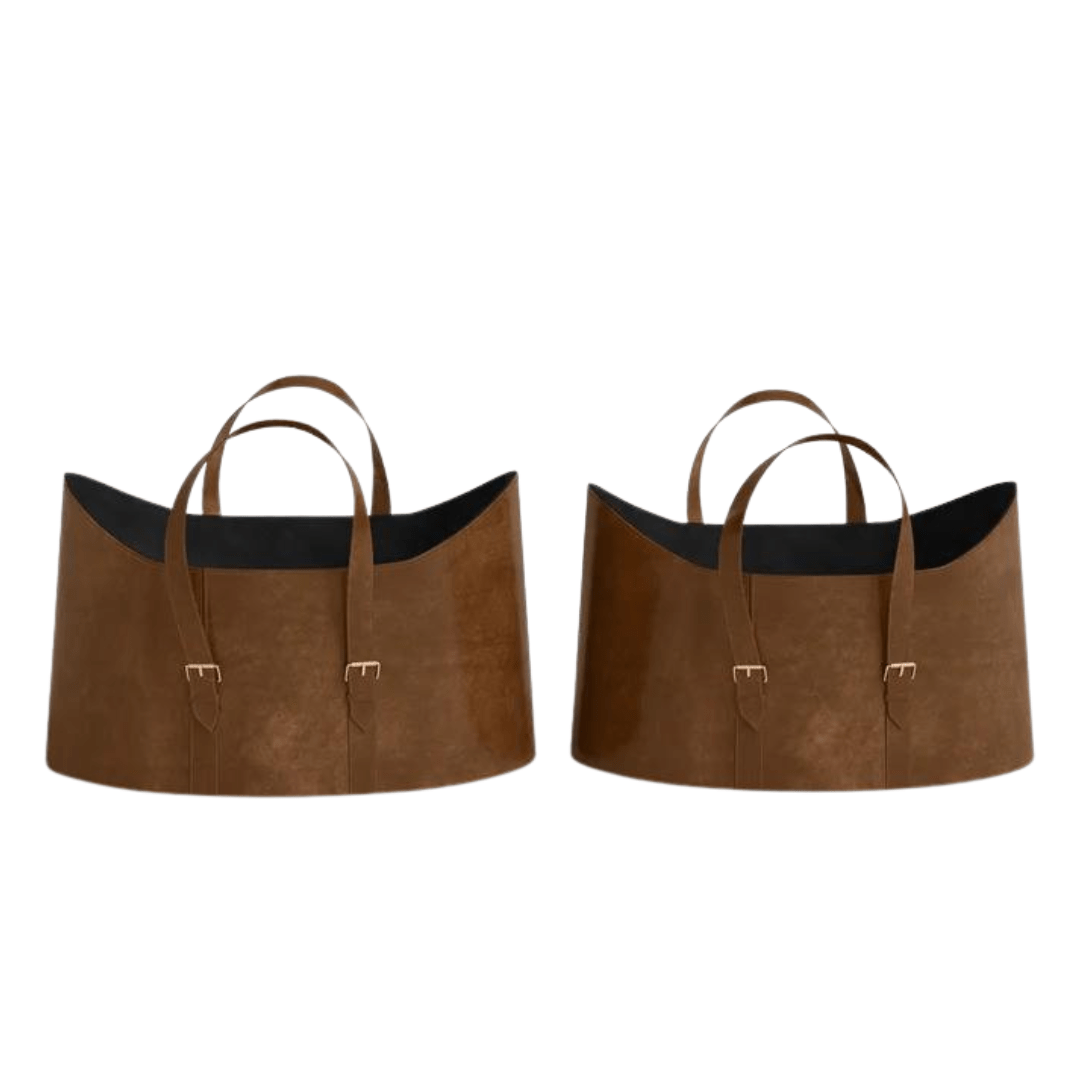 Leather Storage Baskets - Pretty in the Pines