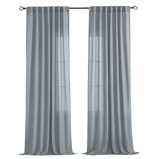Steel Blue Curtains - Pretty in the Pines
